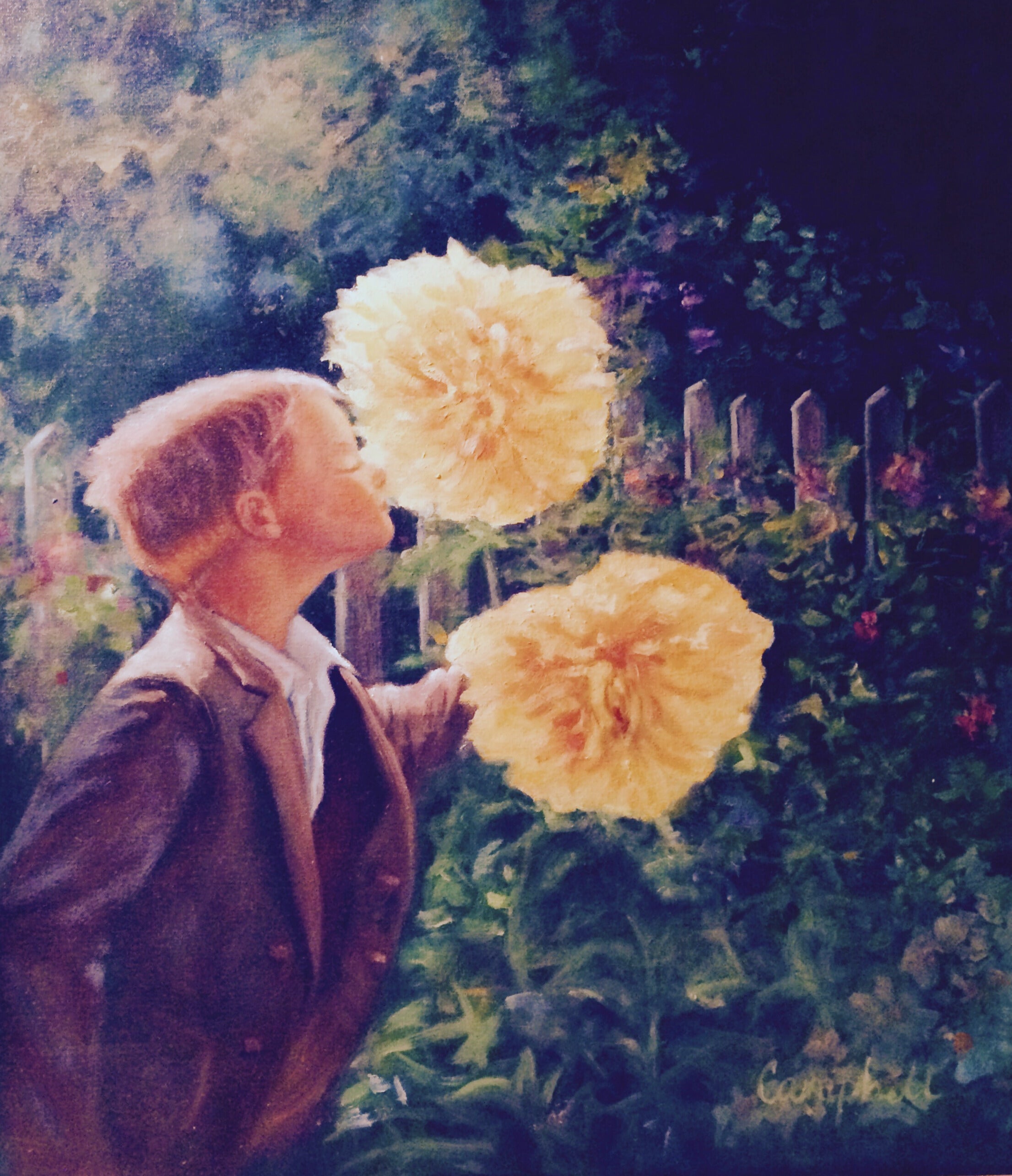 In Marva’s Garden - Oil on canvas – Candace Campbell Fine Art